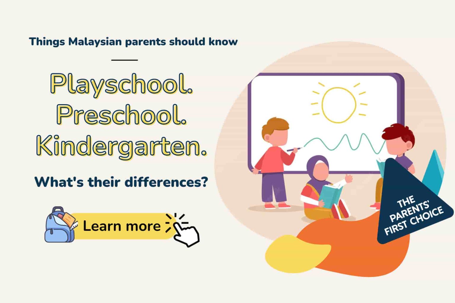 Differences between playschool, preschool and kindergarten